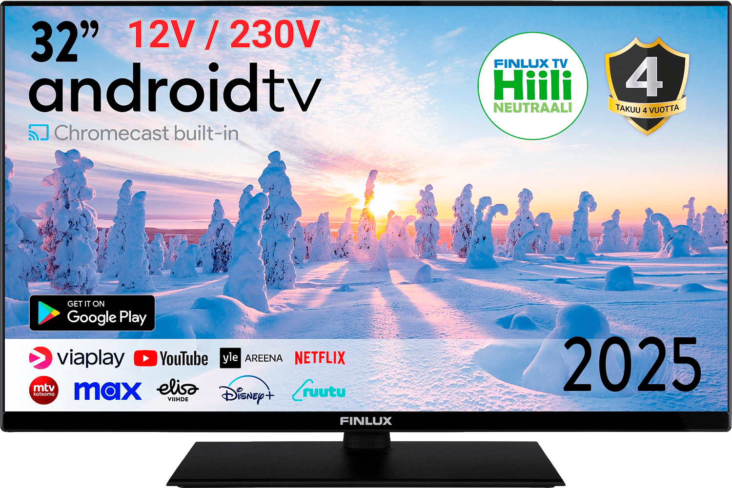 Finlux 32M8.2ACI-12 32 tuumainen Android TV - Elisa - Verkkokauppa