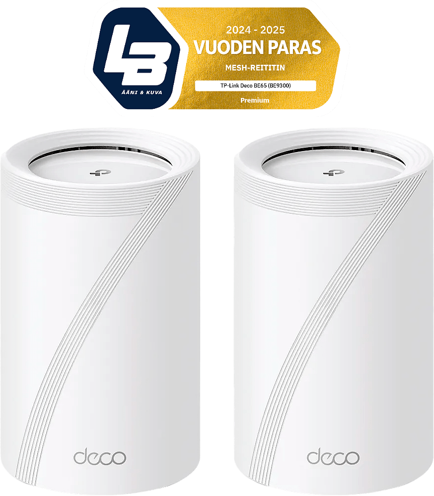 TP-Link Deco BE65 BE9300 WiFi7 mesh-reititin 2 kpl - Elisa - Verkkokauppa