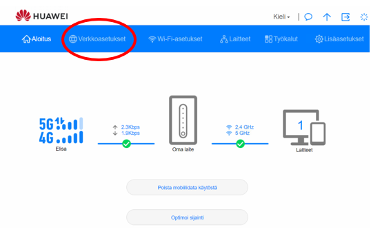 Huawei 5G CPE MAX5 -ulkoreitittimen ohjeet - Elisa